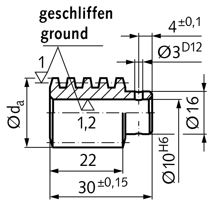 Precision worm centre distance 25mm i=5 SKU: 32070500 – Maedler India