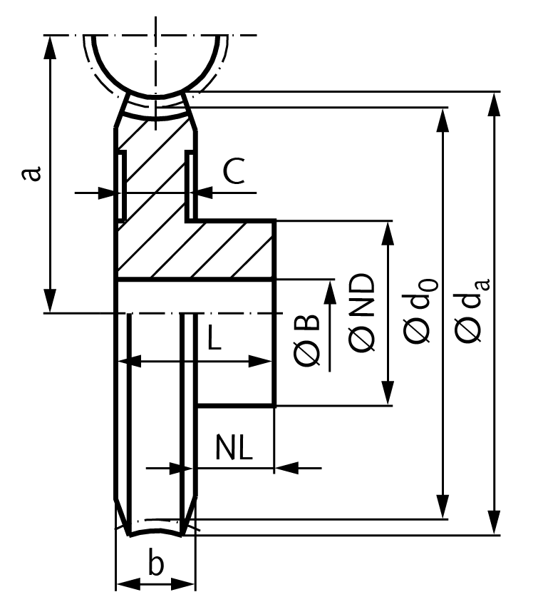 Worm wheel made of bronze module 1 50 teeth double-thread right hand ...